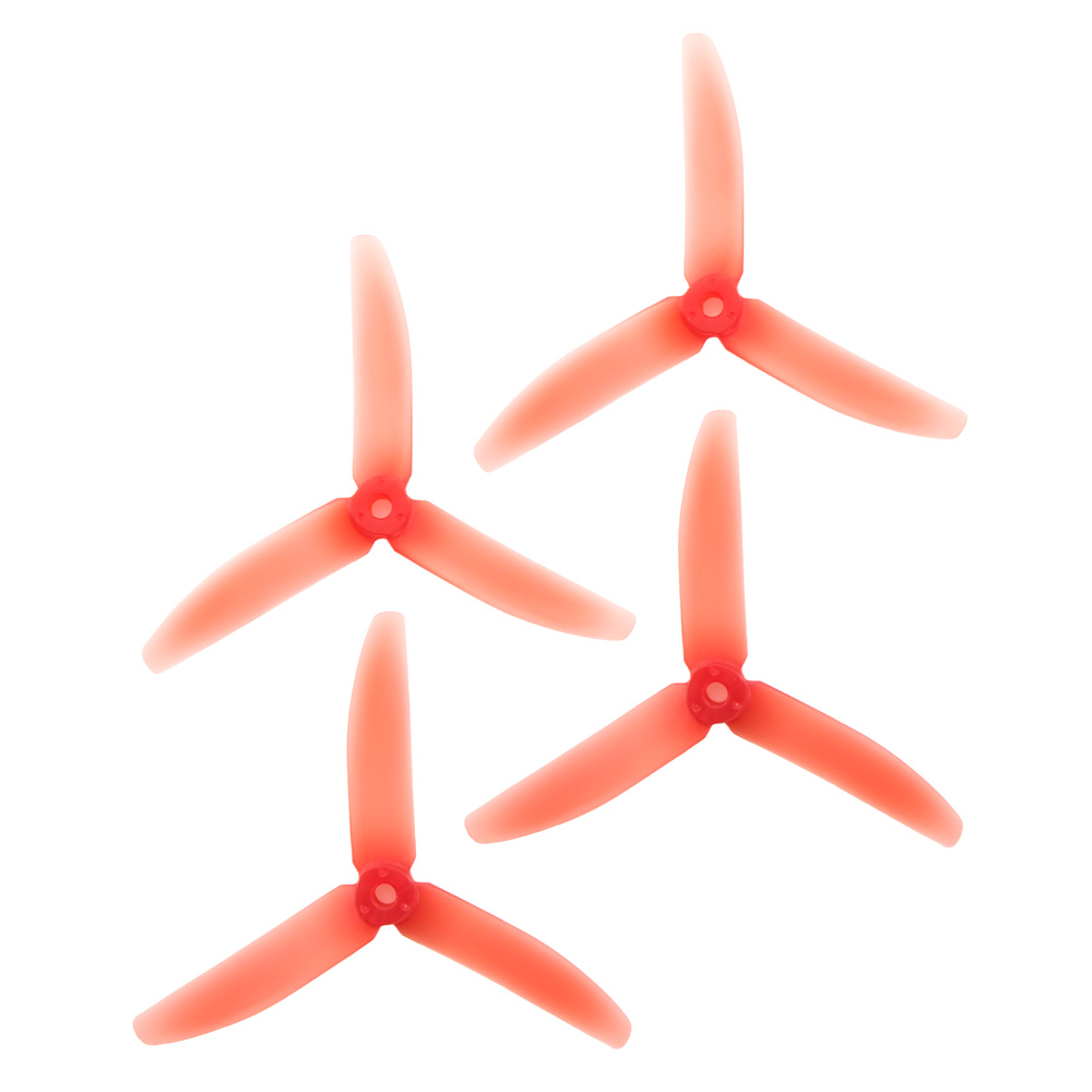 RaceKraft 5x4 Clear Tri Blade Set Of 4 Red 
