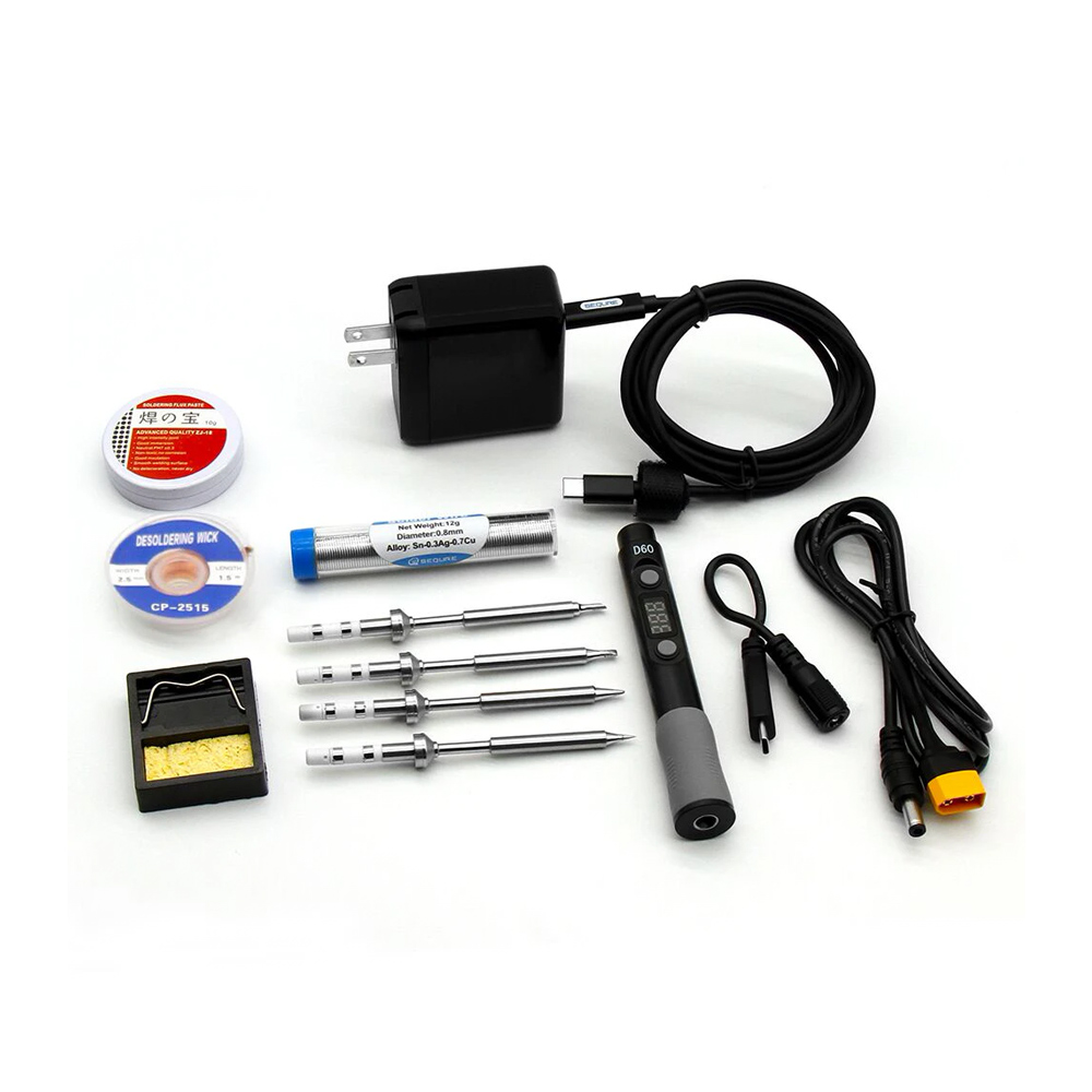 SEQURE Mini SQ-D60B 60W Mini Soldering Iron Kit w/ PD45W Power Adapter