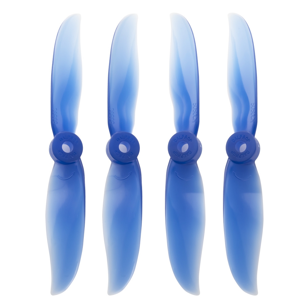 DAL 5x5 - 2 Blade, Crystal Blue Cyclone Propeller - 5050C (Set of 4)