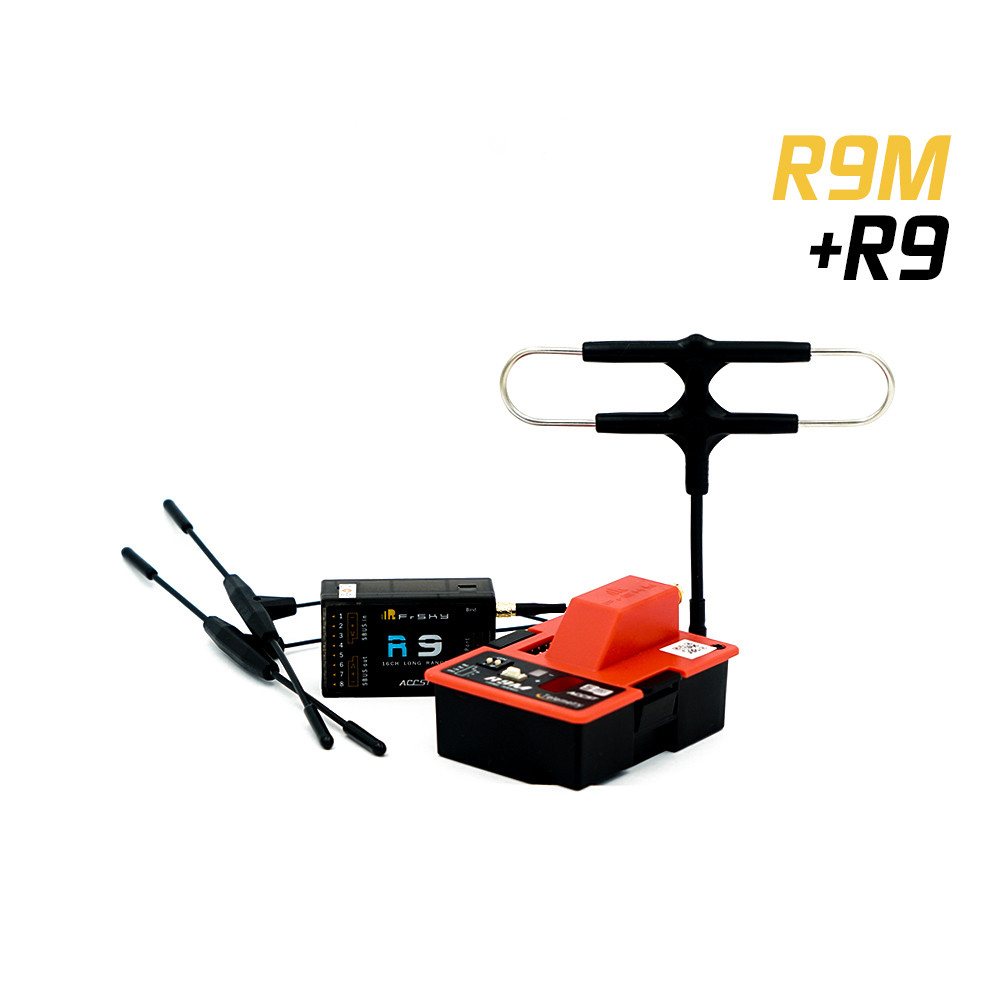 FrSky R9M Module + R9 Receiver Combo w/ Super 8, Dipole T Antenna