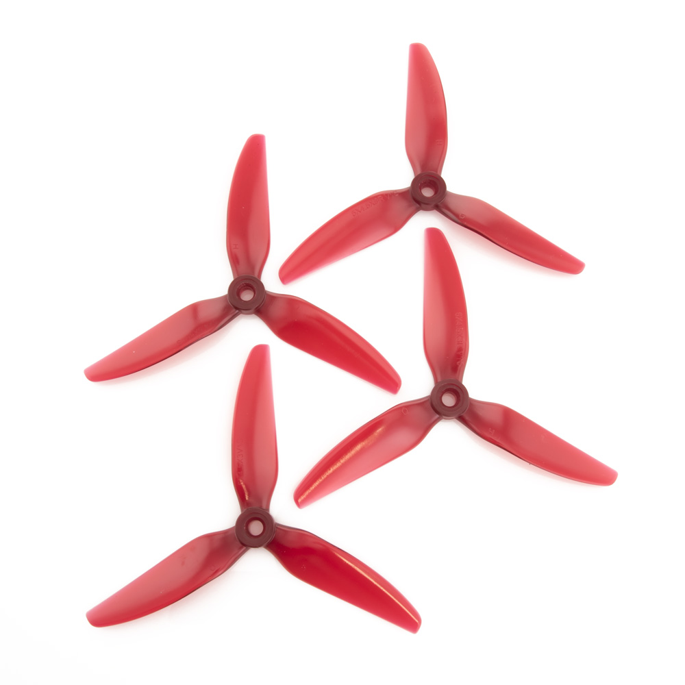 HQProp DP 5x4 5x3V1S PC 3 Blades Set Of 4 Light Red 