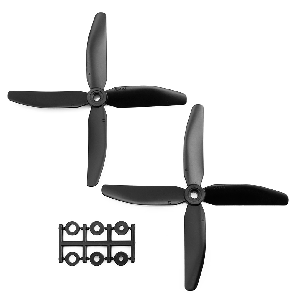 HQProp 5x4x4V1SB CCW Propeller - 4 Blade (2 Pack - Black Nylon Glass Fiber)