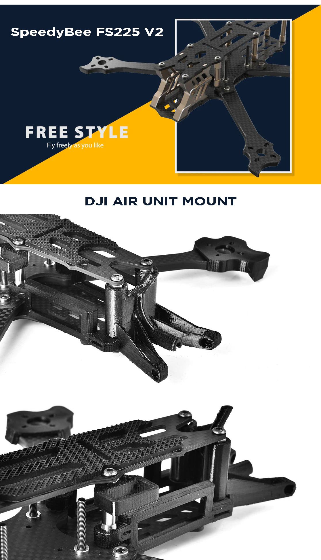 SpeedyBee FS225 V2 DJI Air Unit Mount