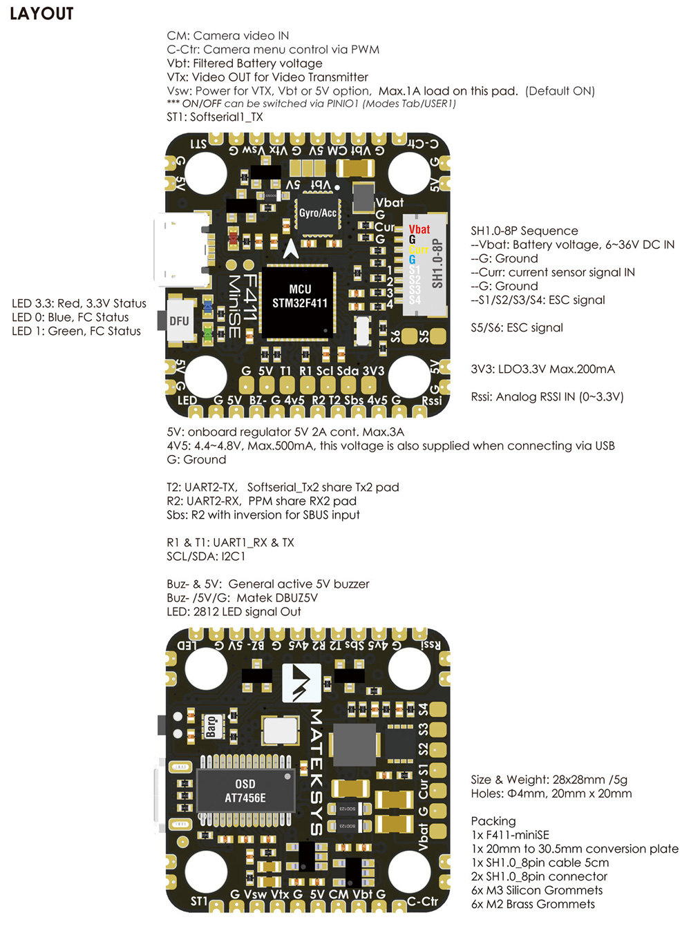Matek F411-Mini SE Flight Controller