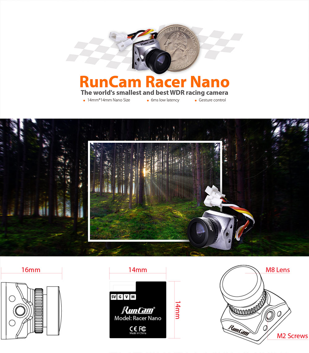 RunCam Racer Nano - 14x14 700TVL CMOS FPV Camera